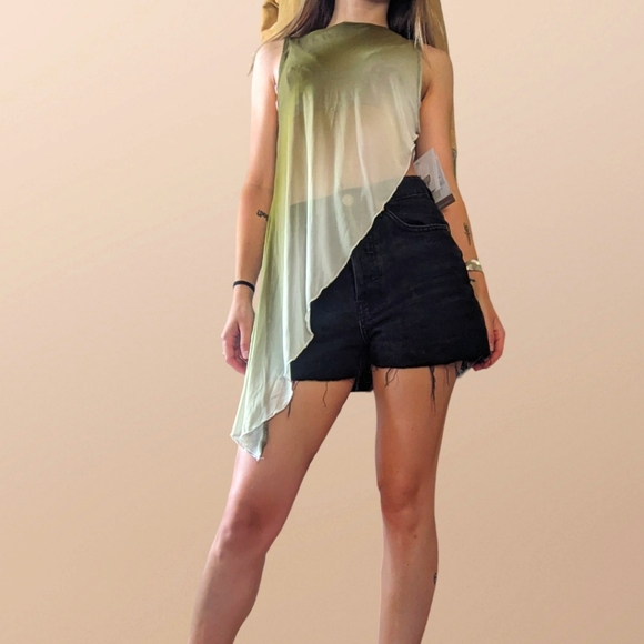 The Lineup | Tops | Custom Dancewear The Line Up Alba Mesh Asymmetrical ...